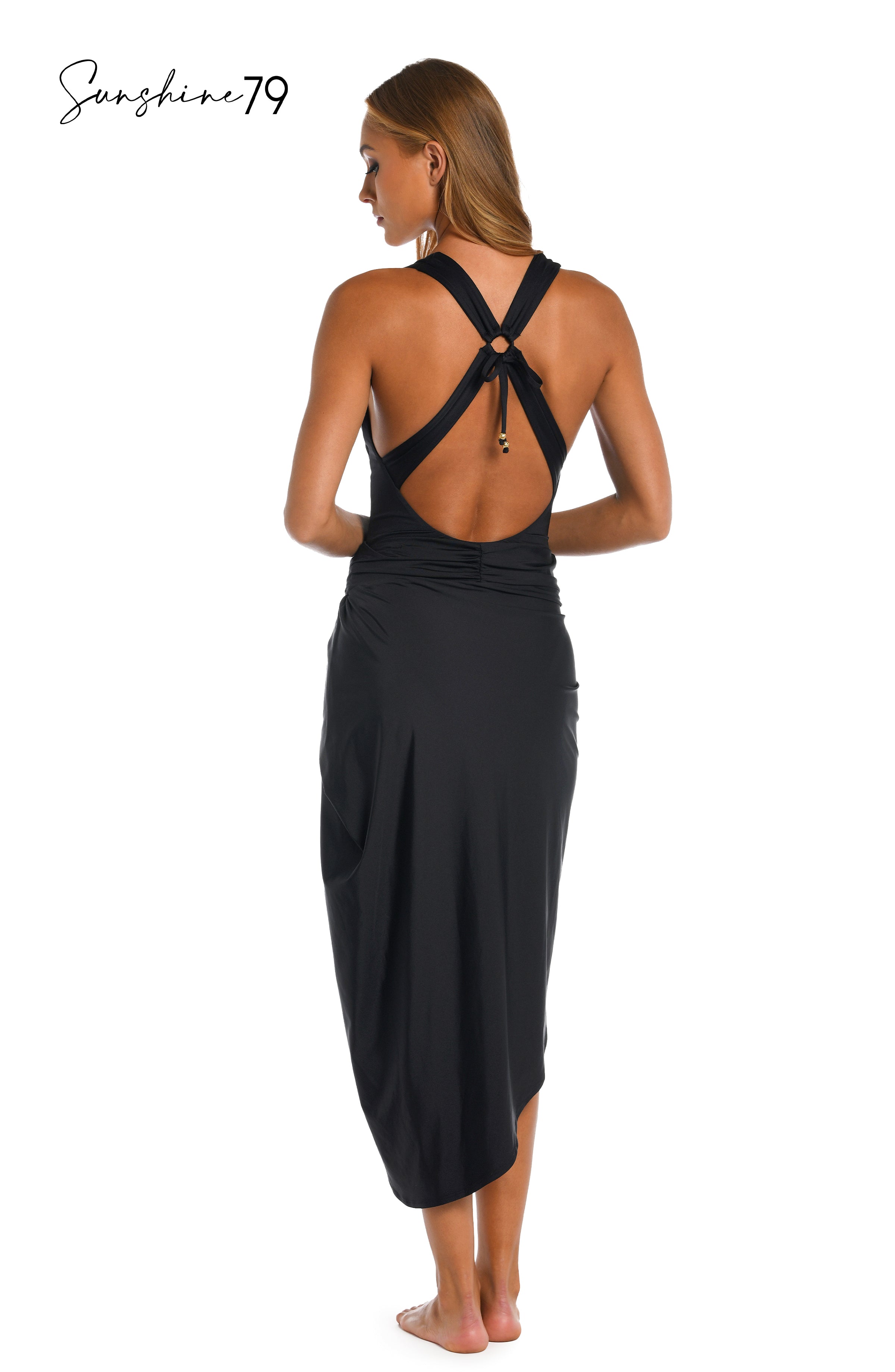 Sunshine 79 Sunshine Solids Pull-On Faux Pareo Cover Up - Black